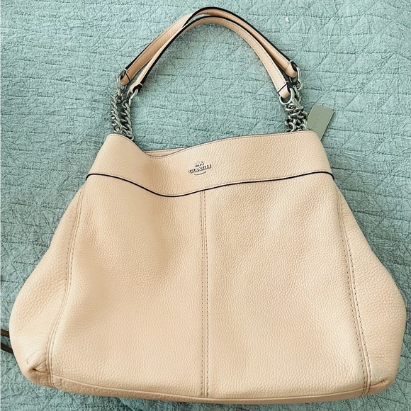 Coach | Bags | Coach Like New Lexy Pebble Leather Handbag In Peach ...